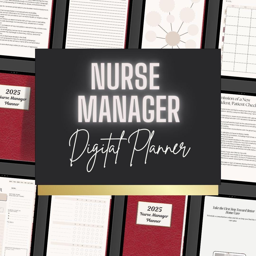 Digital Nurse Manager Planner | Canva Template for Goodnotes | Nursing ...
