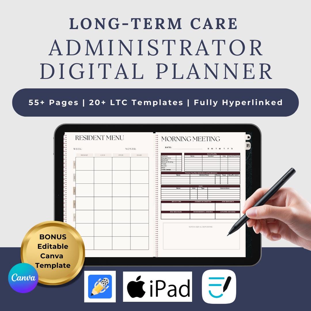 2026 LTC Administrator Digital Planner | Nursing Home Organizer (PDF ...