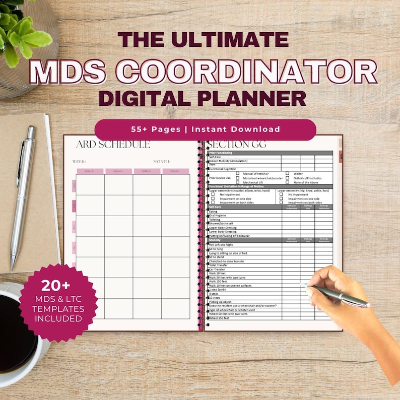 MDS Coordinator Digital Planner, Medicare Nurse Planner Template, MDS ...