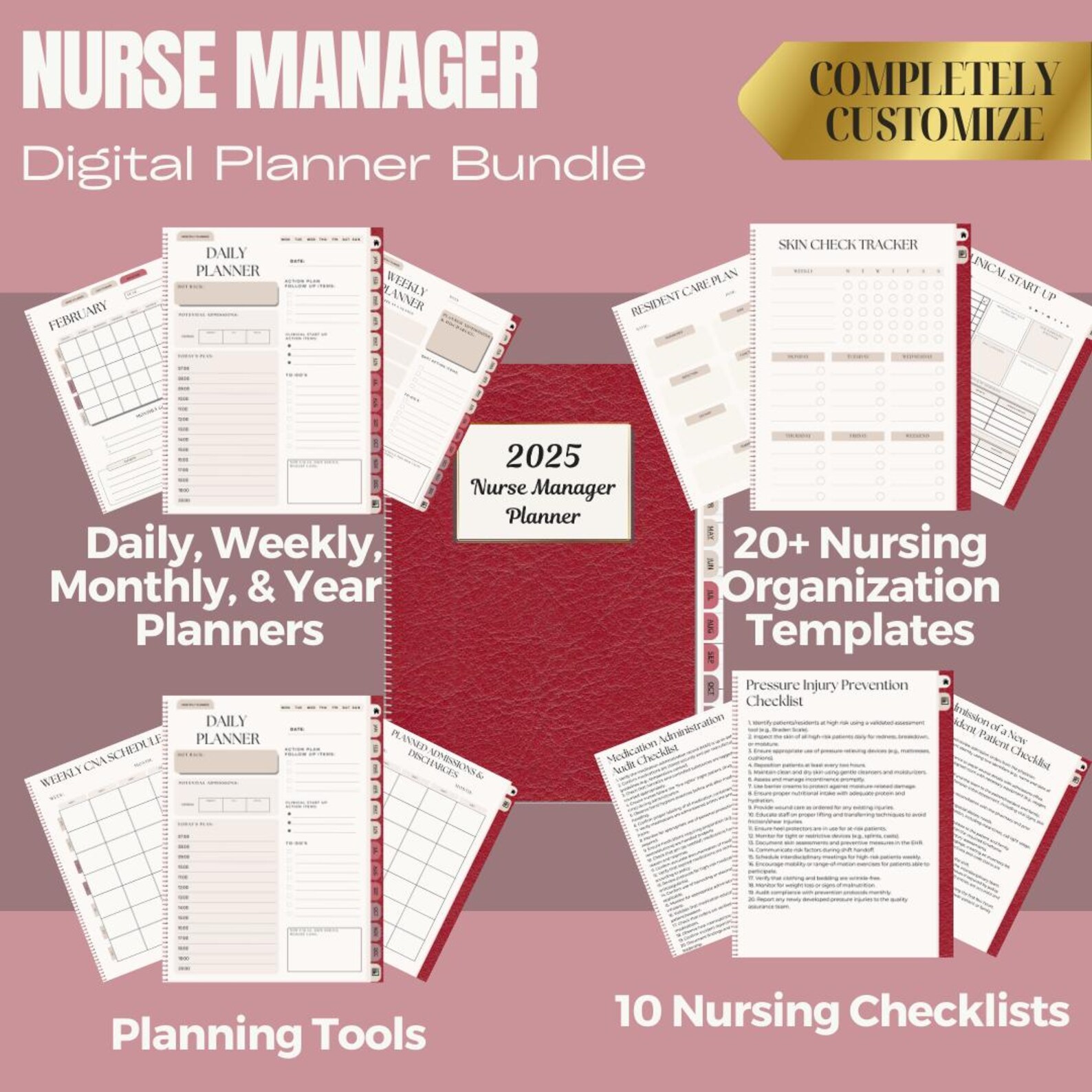 Digital Nurse Manager Planner | Canva Template for Goodnotes | Nursing ...