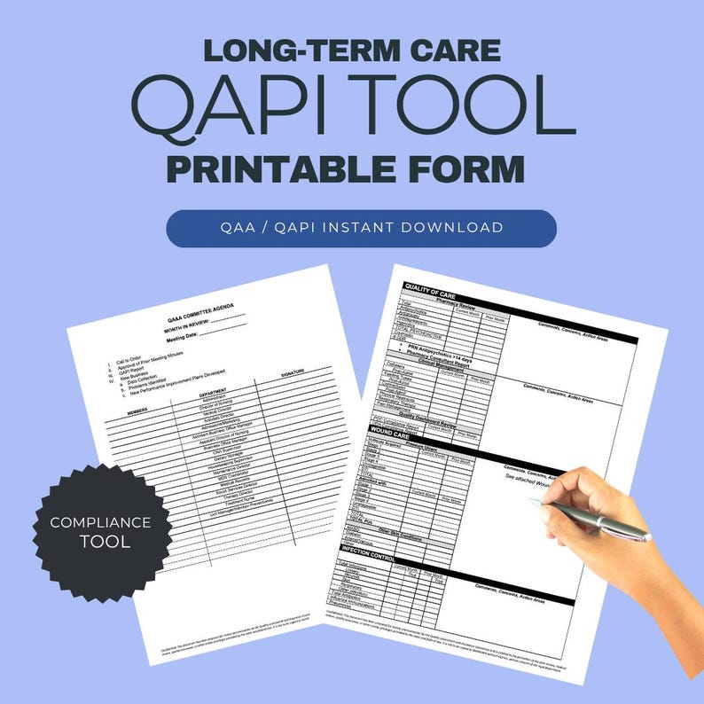 QAPI Monthly Department Review Tool | Editable PDF & Word Template ...