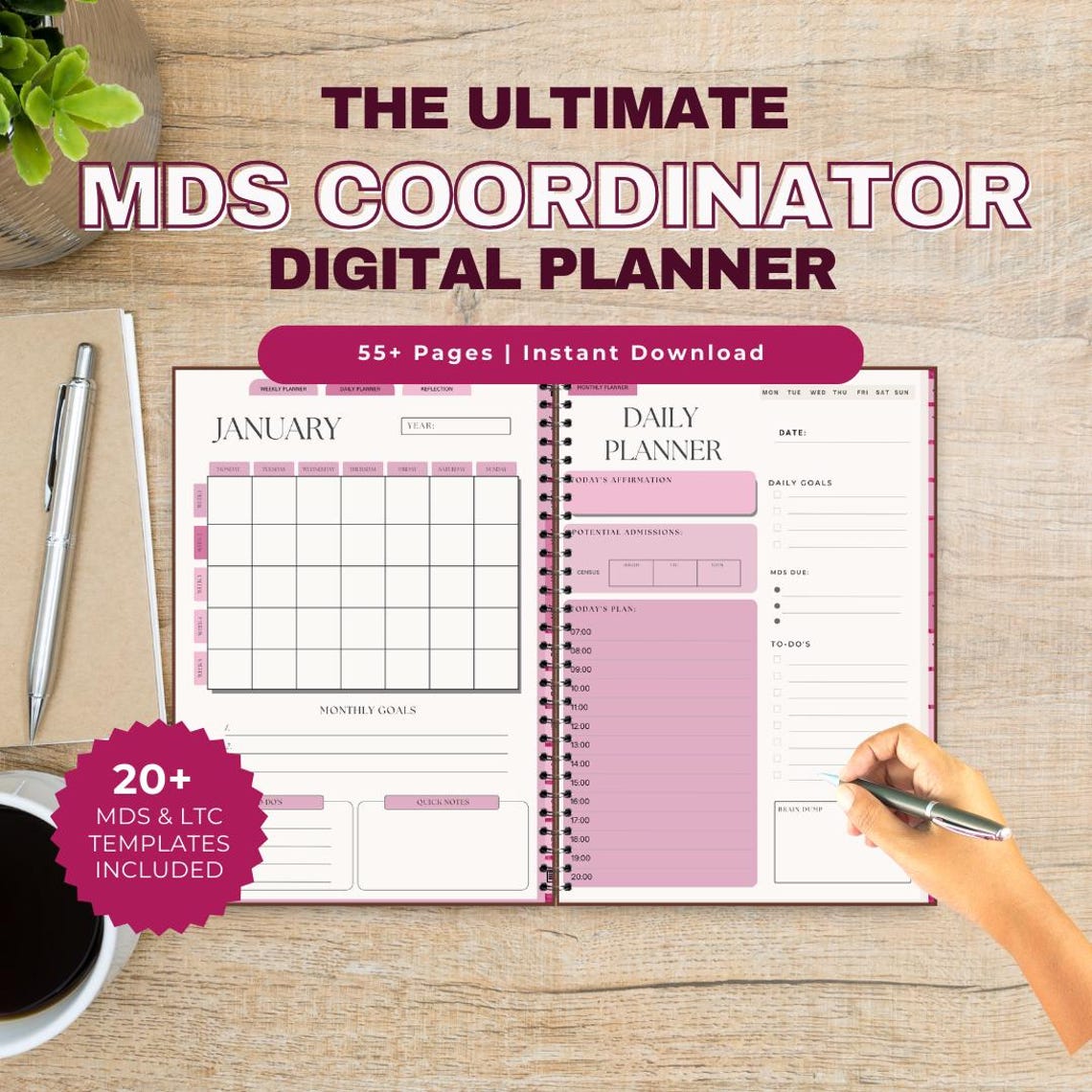 MDS Nurse Digital Planner, Medicare Coordinator Planner Template, MDS ...