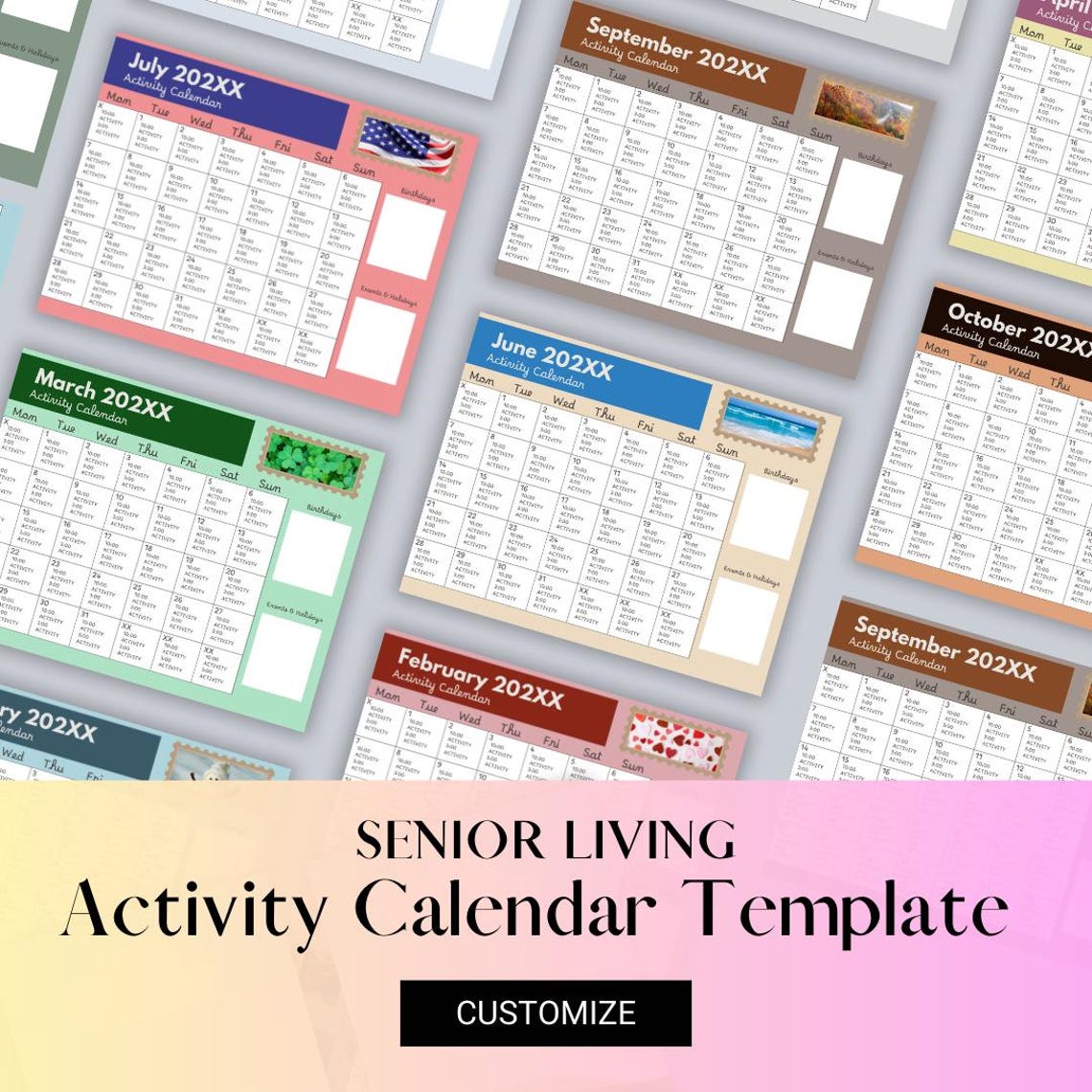 Activities Calendar, Senior Activity Calendar, Nursing Home Activities ...