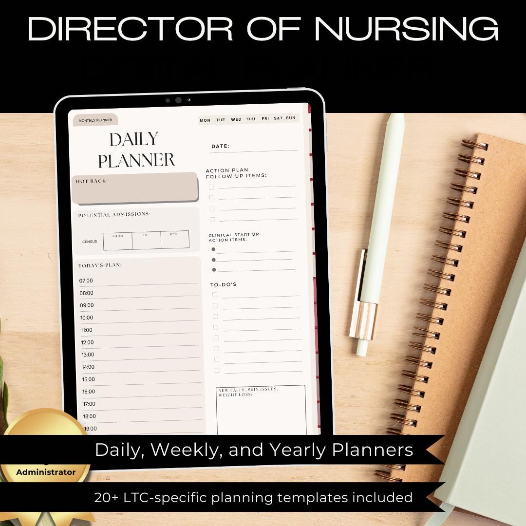 Director of Nursing Digital Planner, Planner Template for DON, Nursing ...
