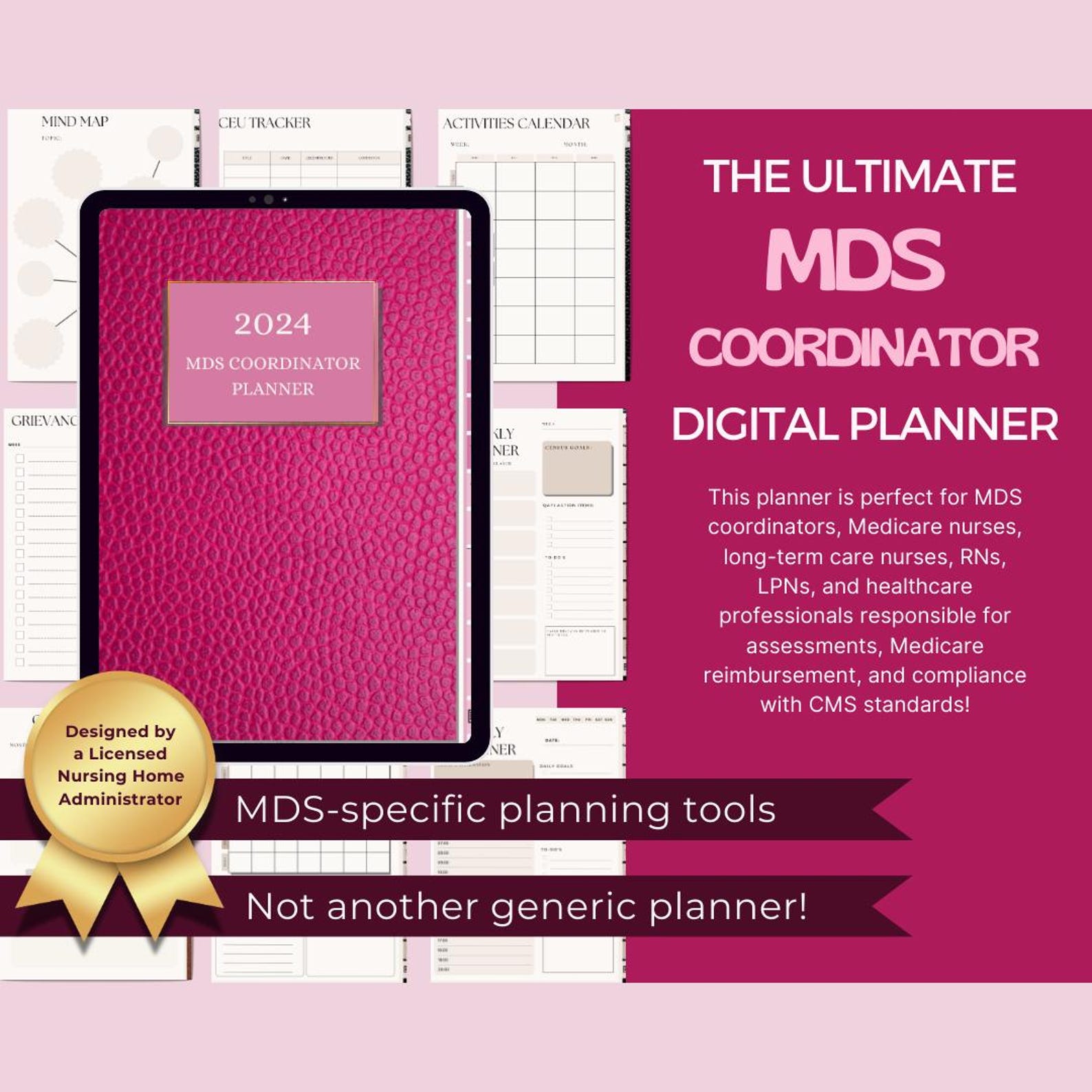 MDS Coordinator Digital Planner, Medicare Nurse Planner Template, MDS ...