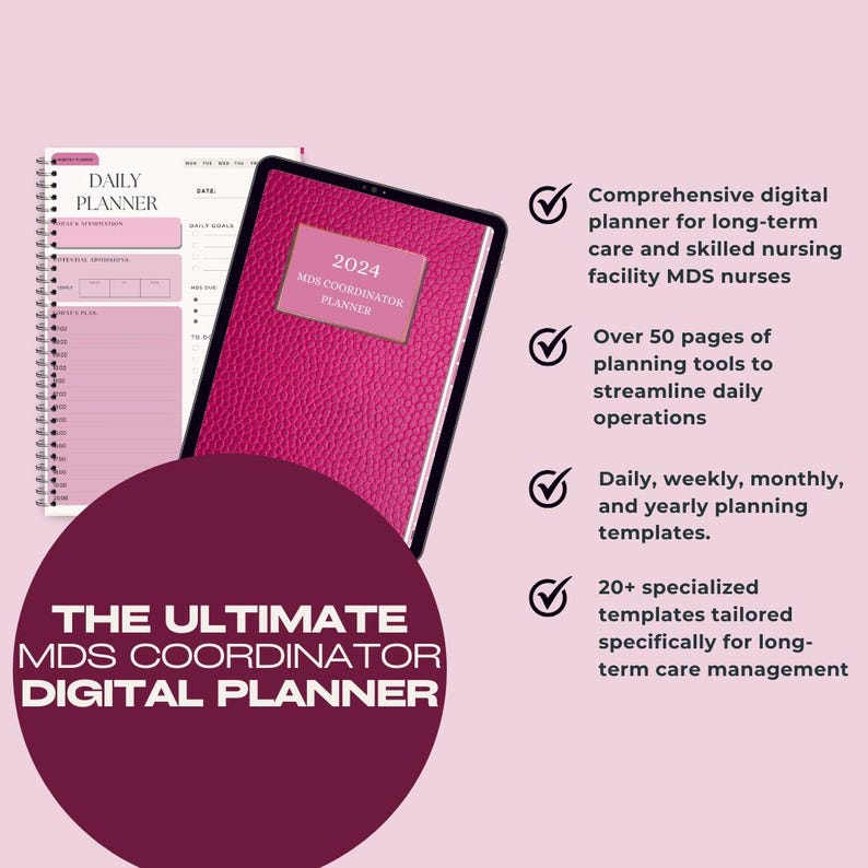MDS Nurse Digital Planner, Medicare Coordinator Planner Template, MDS ...