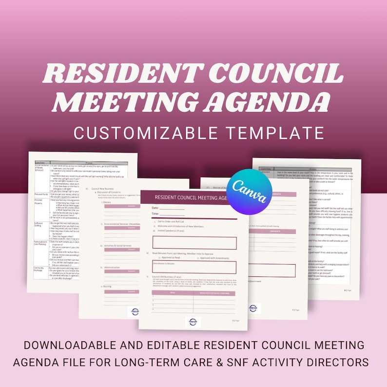 Resident Council Meeting Agenda, Nursing Home Resident Council Meeting ...