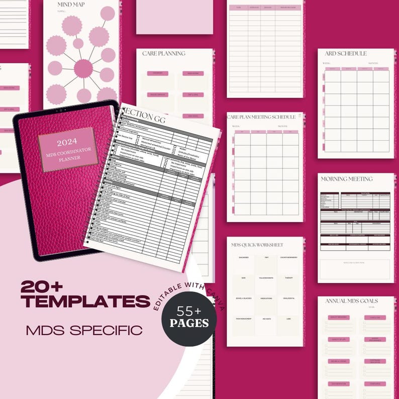 MDS Nurse Digital Planner, Medicare Coordinator Planner Template, MDS ...