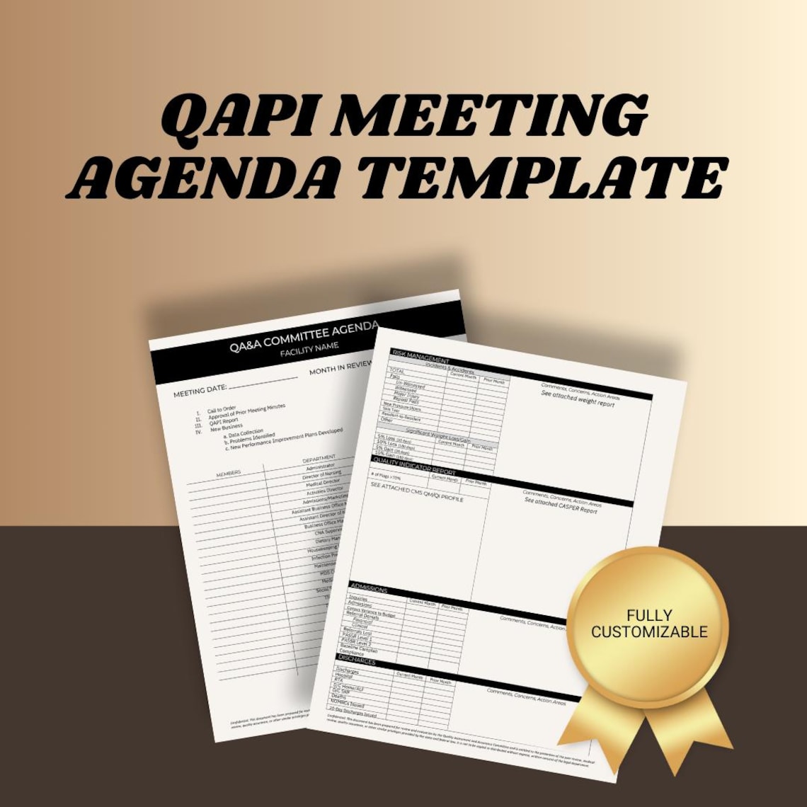 QAPI Meeting Agenda Form, Long-term Care Administrator QAPI Template ...