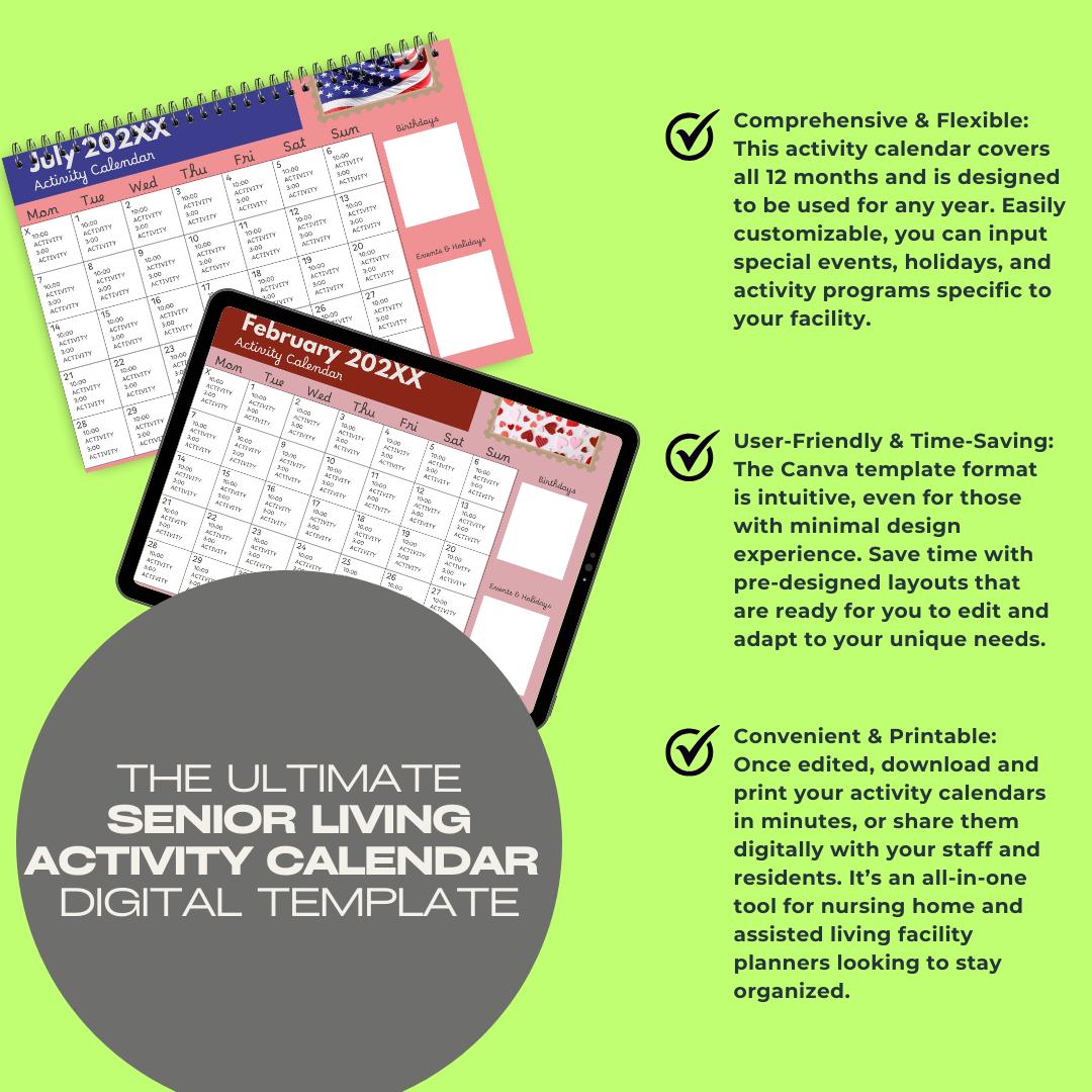 Nursing Home Activity Calendar, Activities for Seniors, Elderly ...