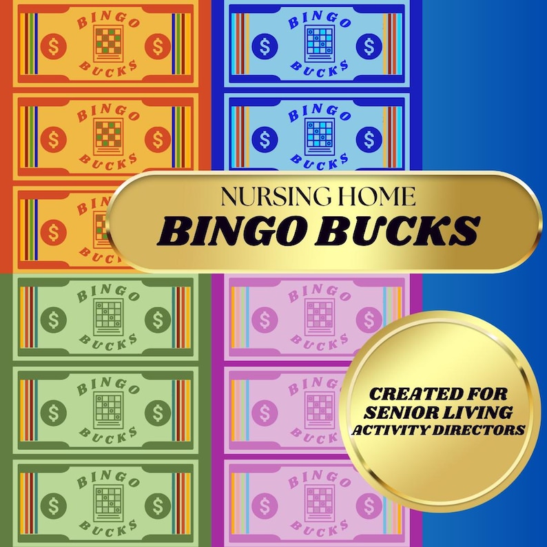 Printable Bingo Bucks | Nursing Home Activities (canva Template) - Etsy