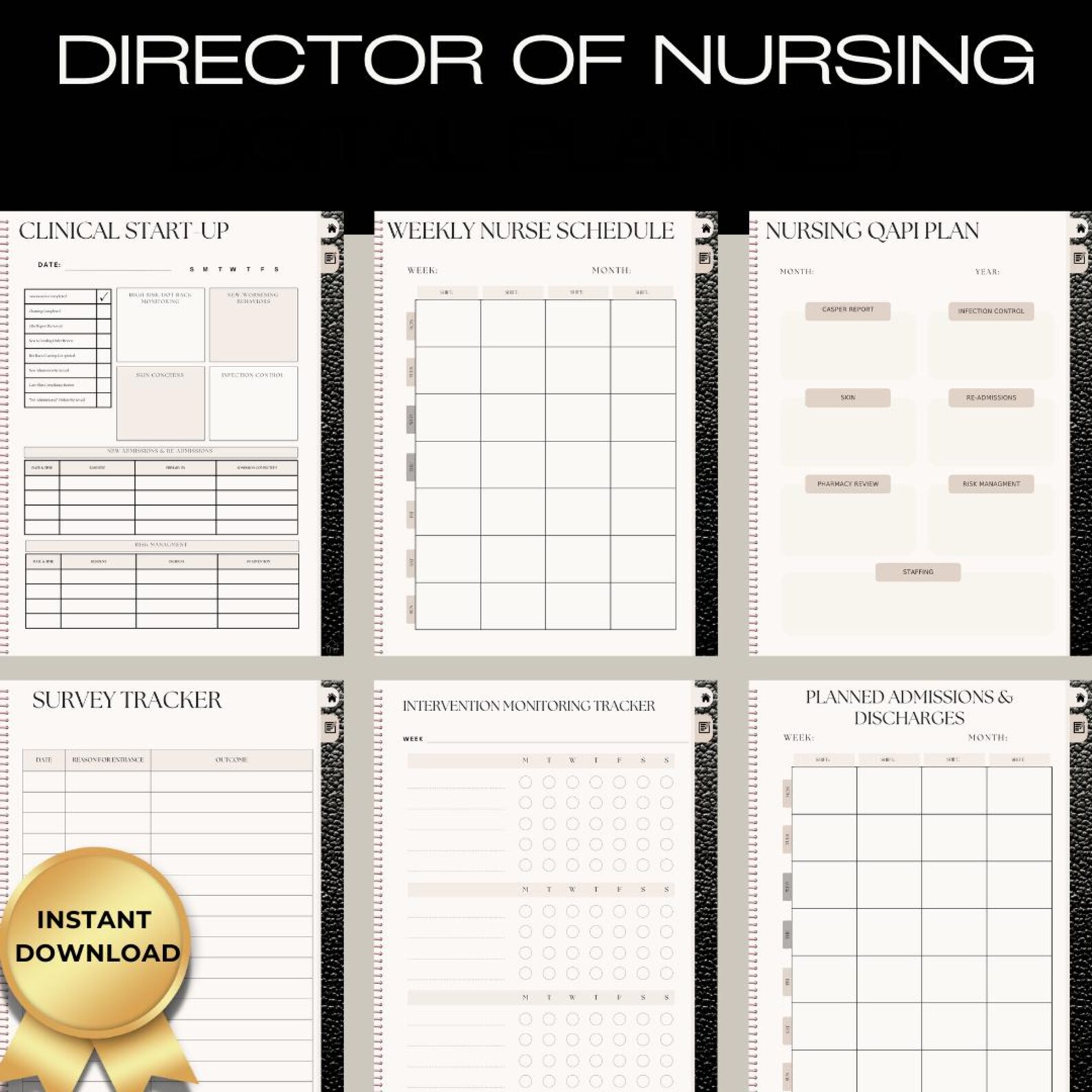 Director of Nursing Digital Planner, Planner Template for DON, Nursing ...