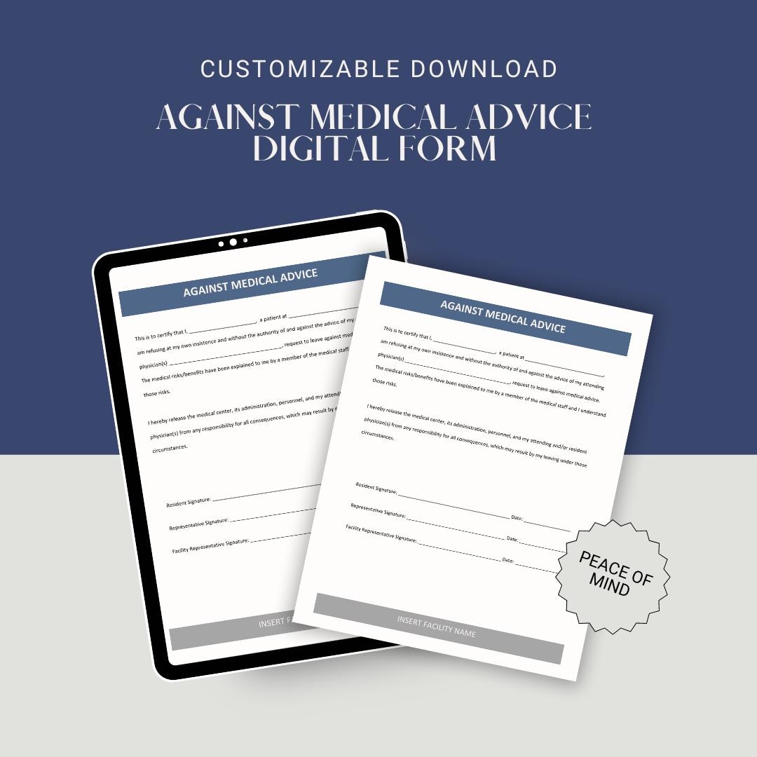 Against Medical Advice Form Template, Long-term Care Form, Skilled ...