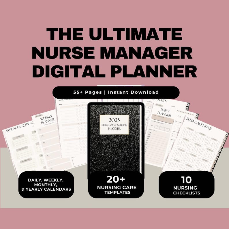 Digital Nurse Manager Planner | Canva Template for Goodnotes | Nursing ...