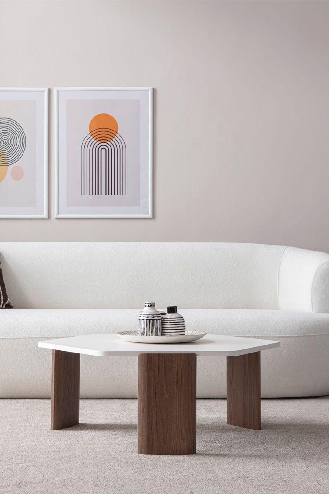 Wooden Hexagon Middle Coffee Table - Etsy