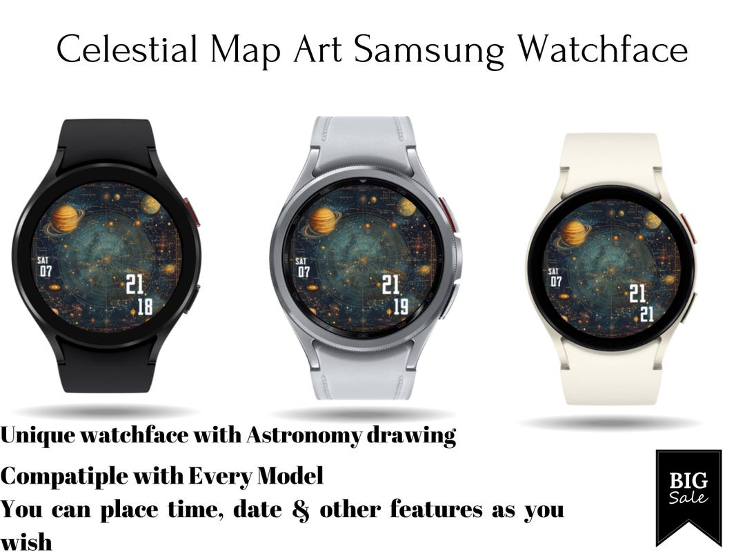 Celestial Solar System Map Samsung Watch Face Space-inspired Art - Etsy