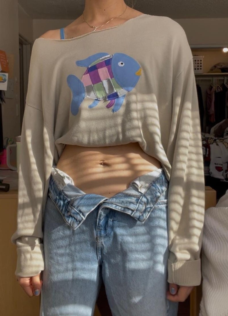 Patchwork Rainbowfish Sweater - Etsy