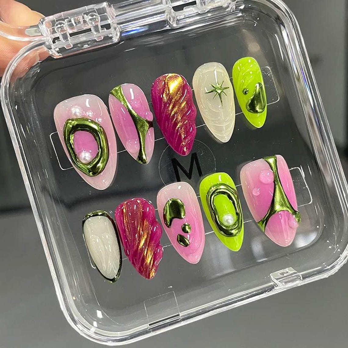 Wicked Inspired Press on Nails, Elphaba Nails, Glinda Nails, Purple and ...