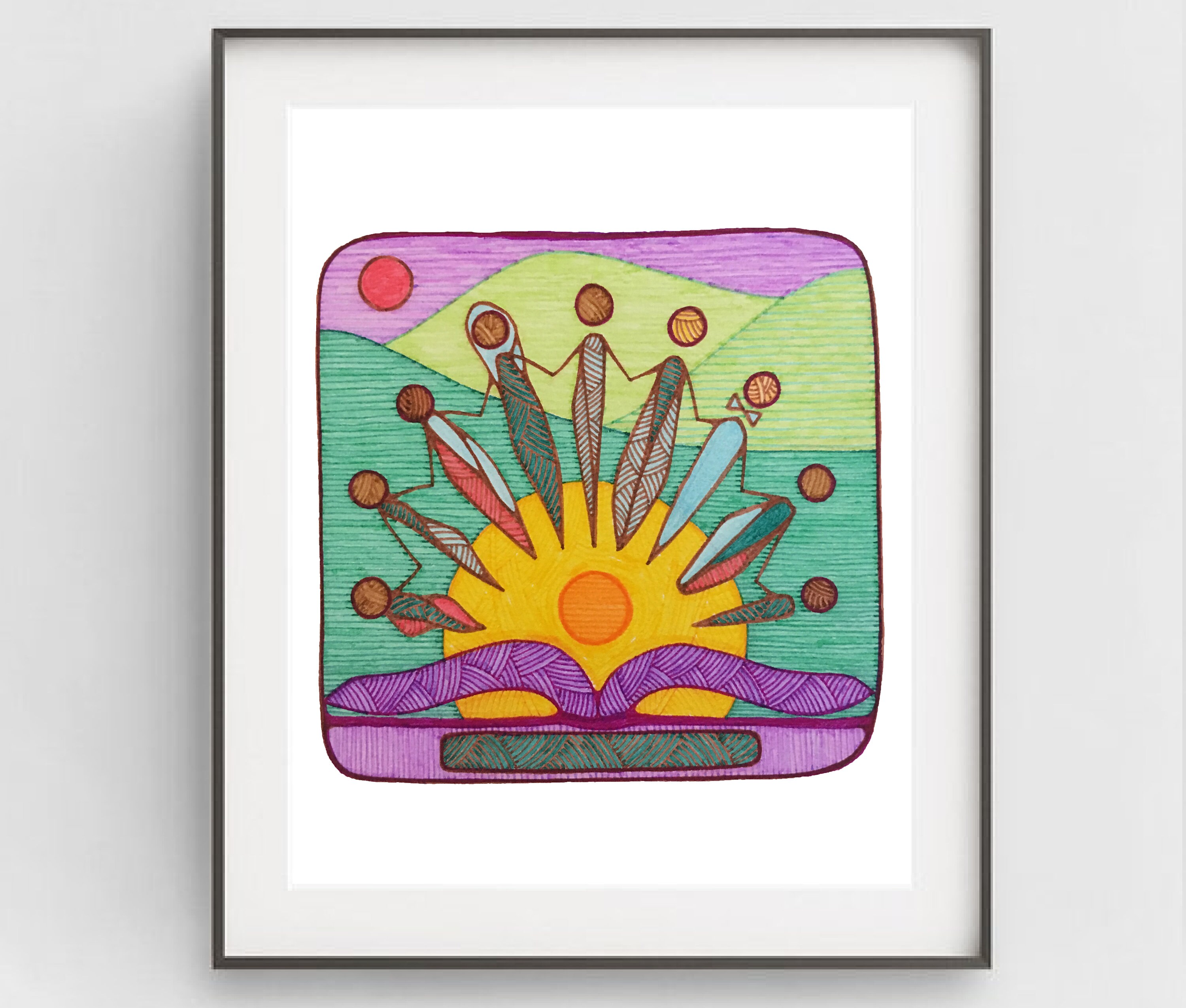 Coming Together Print, Illustration, Original Art Print, Learning and ...