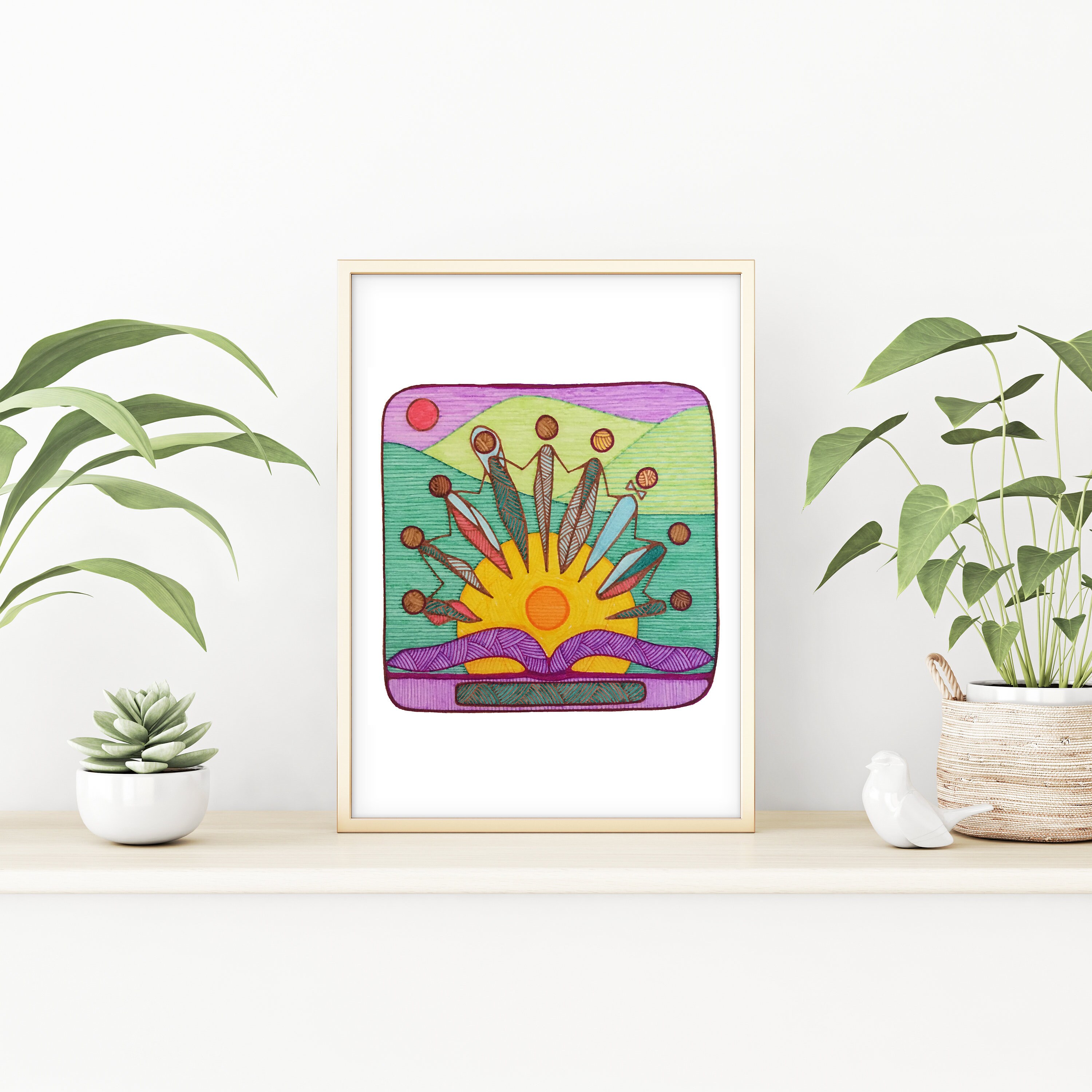 Coming Together Print, Illustration, Original Art Print, Learning and ...