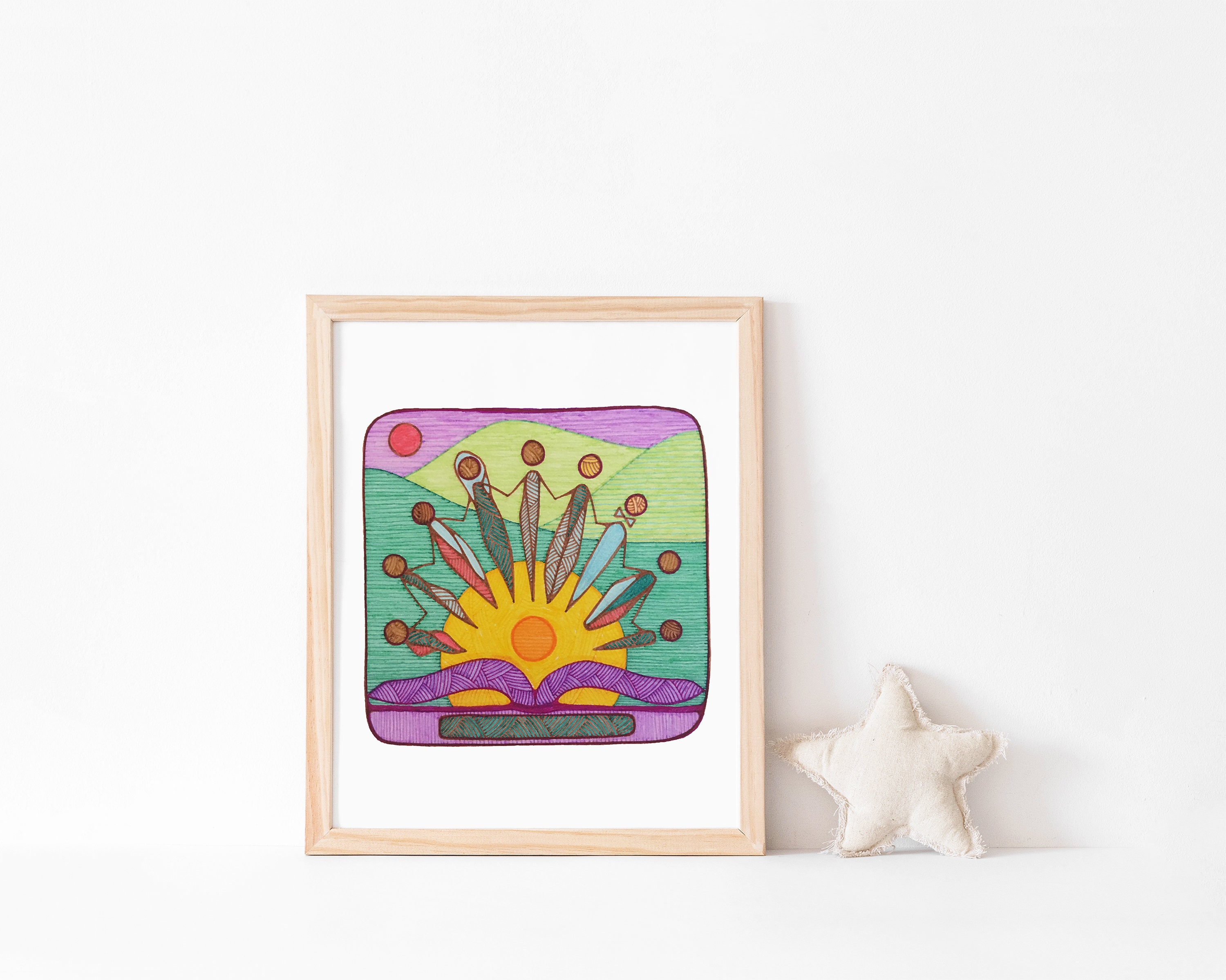 Coming Together Print, Illustration, Original Art Print, Learning and ...