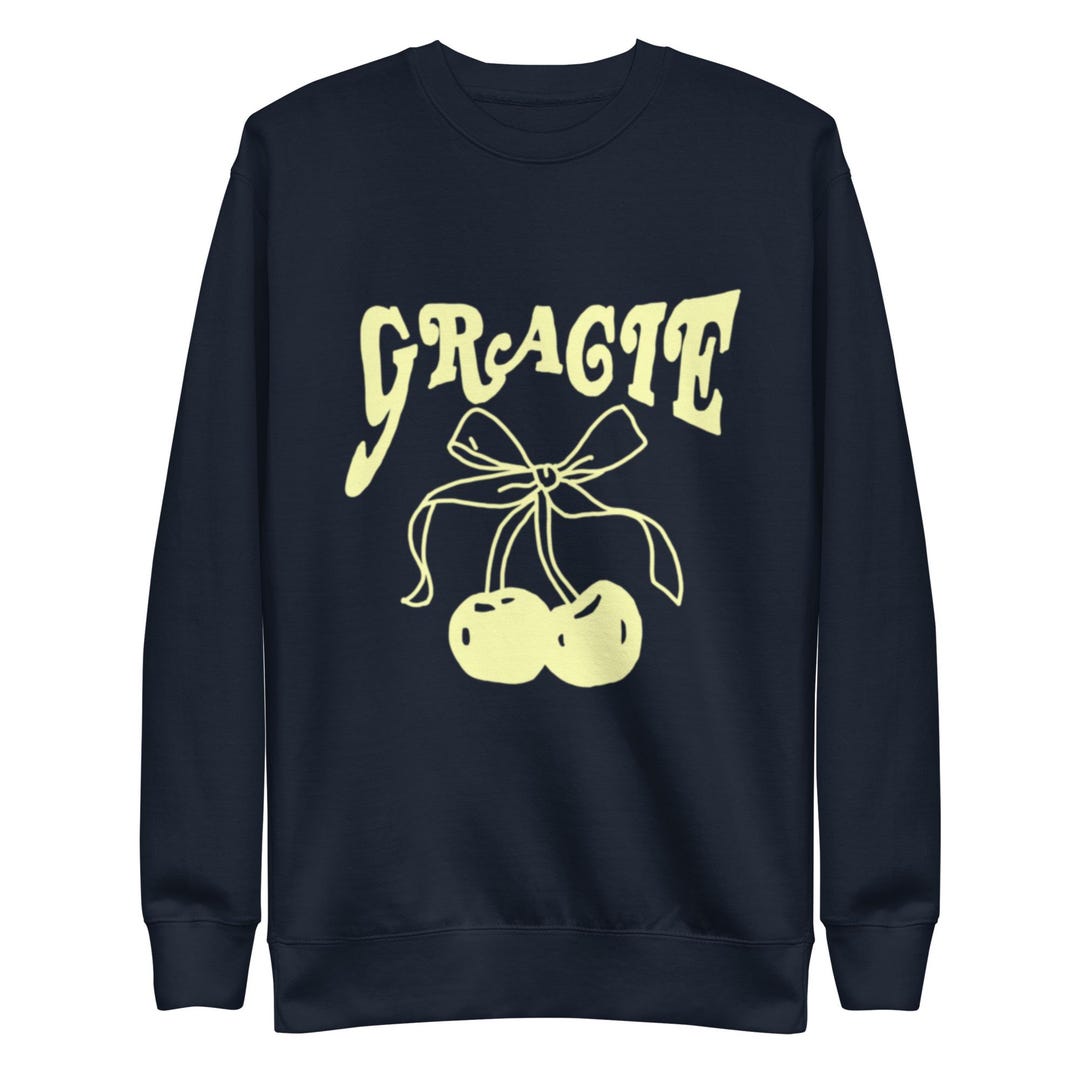 Gracie Abrams Inspired Sweatshirt - Yellow Gracie With Cherry, Good ...