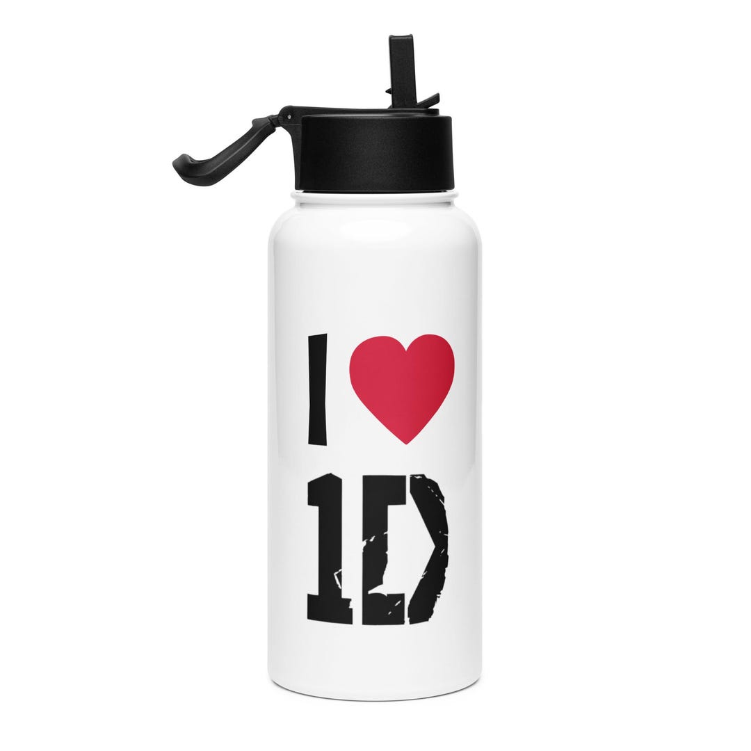 I Love 1D One Direction Water Bottle (stainless Steel With a Straw Lid ...