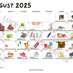 2025 Calendar Everyday is a National Holiday! - Etsy