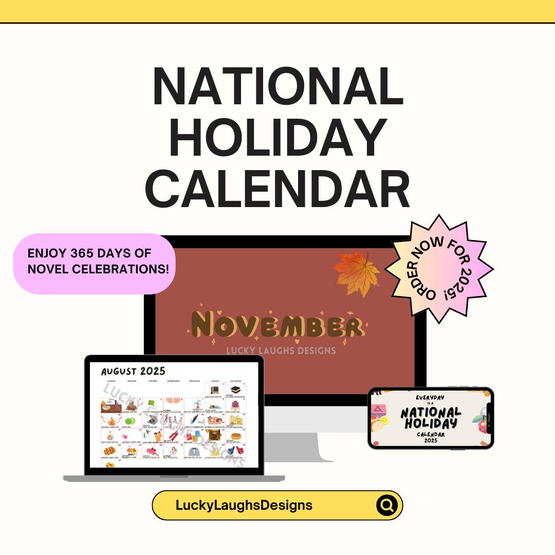 2025 Calendar Everyday is a National Holiday! - Etsy