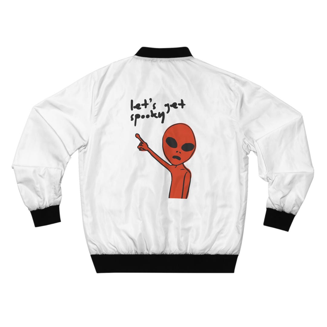 Let's Get Spooky Alien Men's Bomber Jacket Halloween Outfit, UFO ...