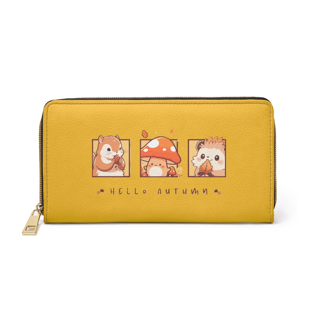 Hello Autumn Cartoon Themed Wallet, Thanksgiving Unique Gift, Fall ...