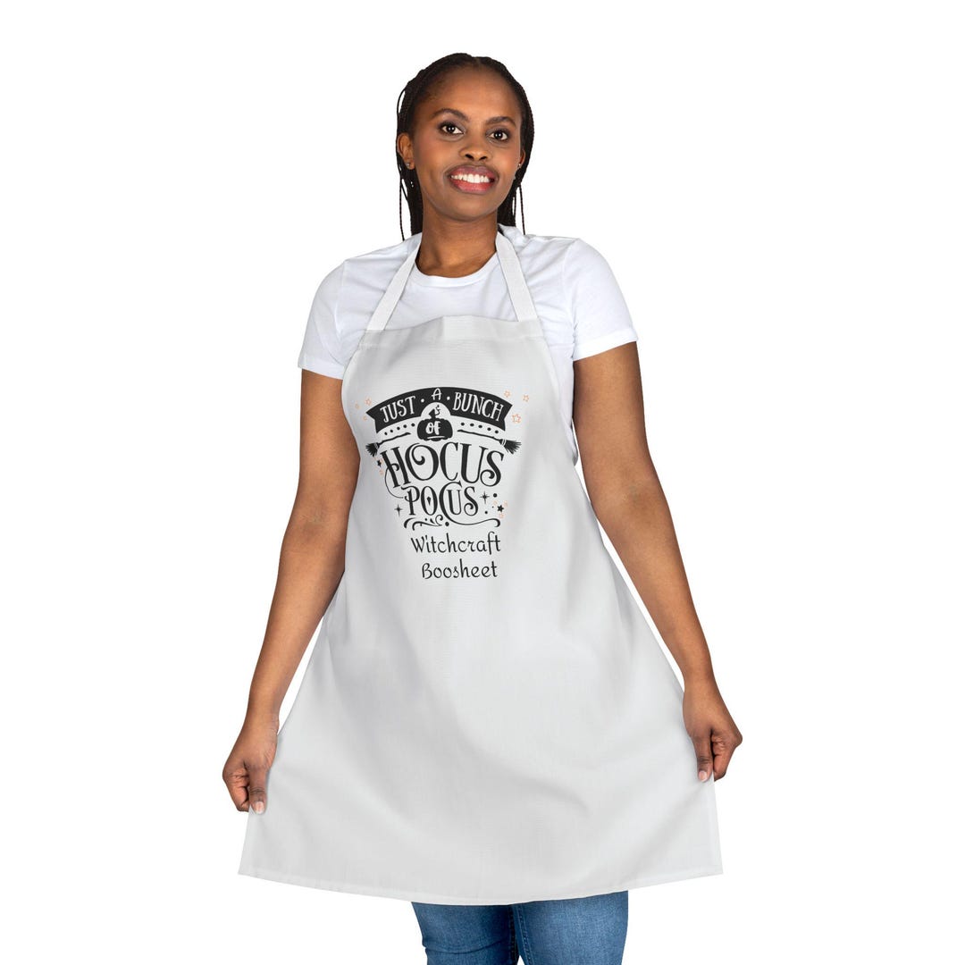 Hocus Pocus, Witchcraft Boosheet Chef Apron Fun Halloween Kitchen Decor ...