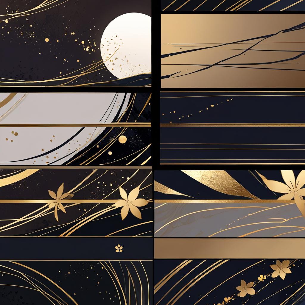 Kintsugi-inspired Abstract Art Print – Golden Cracks & Earthy Tones ...