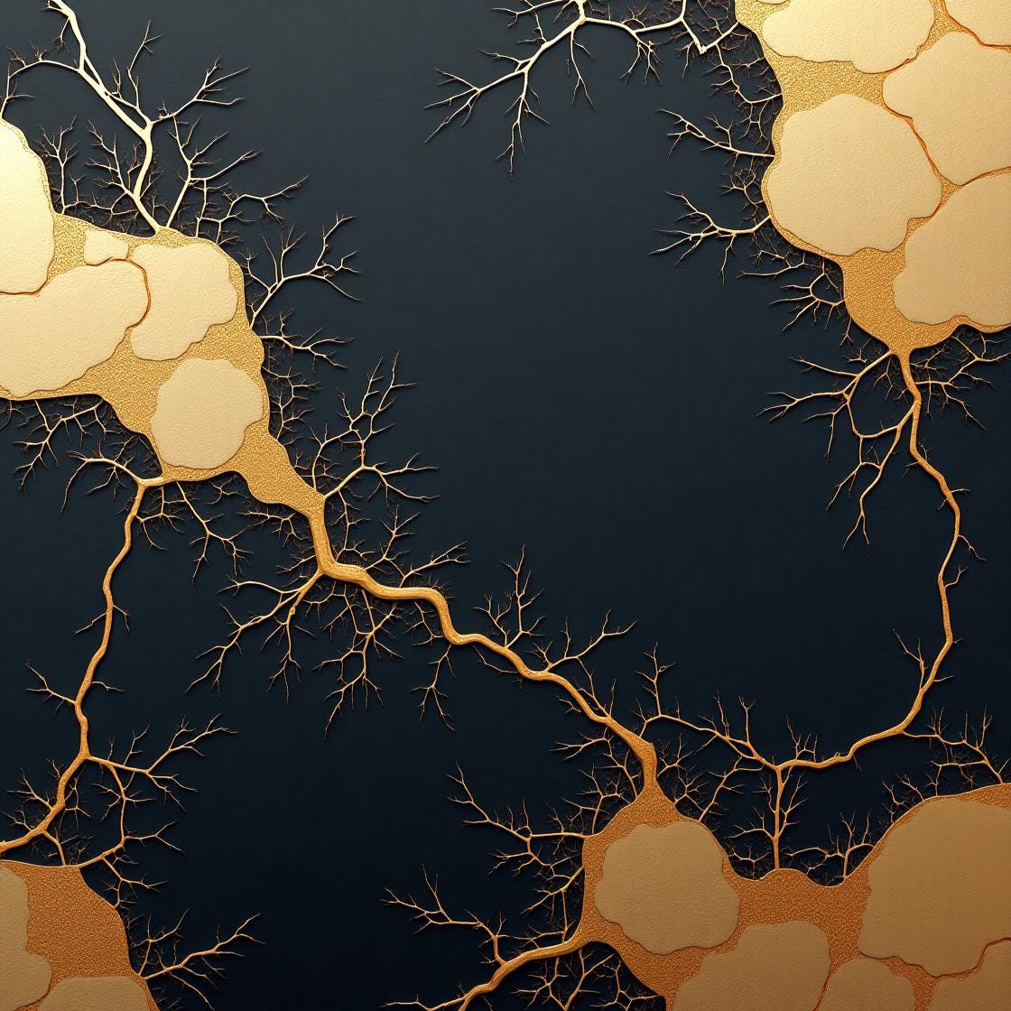 Kintsugi-inspired Abstract Art Print – Golden Cracks & Earthy Tones ...