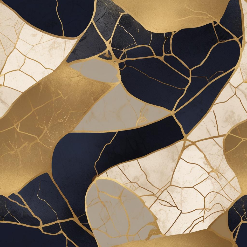 Kintsugi-inspired Abstract Art Print – Golden Cracks & Earthy Tones ...