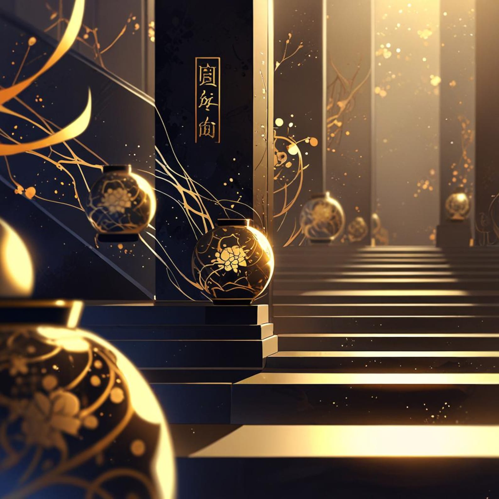 Kintsugi-inspired Abstract Art Print – Golden Cracks & Earthy Tones ...