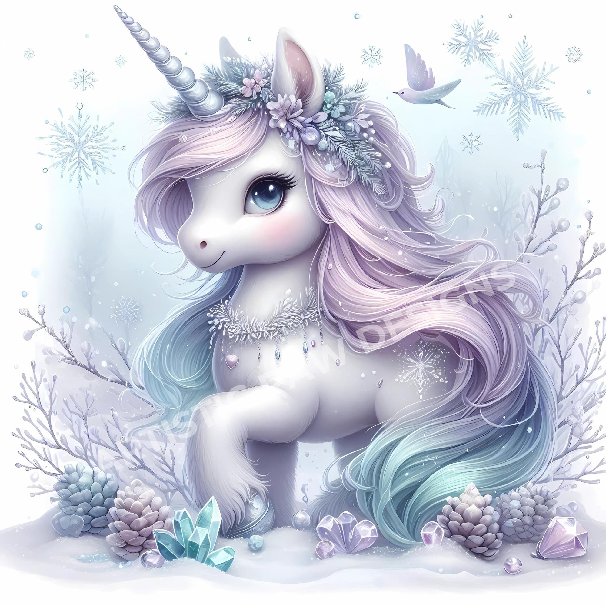 Pastel Fantasy Unicorn Clipart 9 Cute Unicorn Digital Art Magical ...