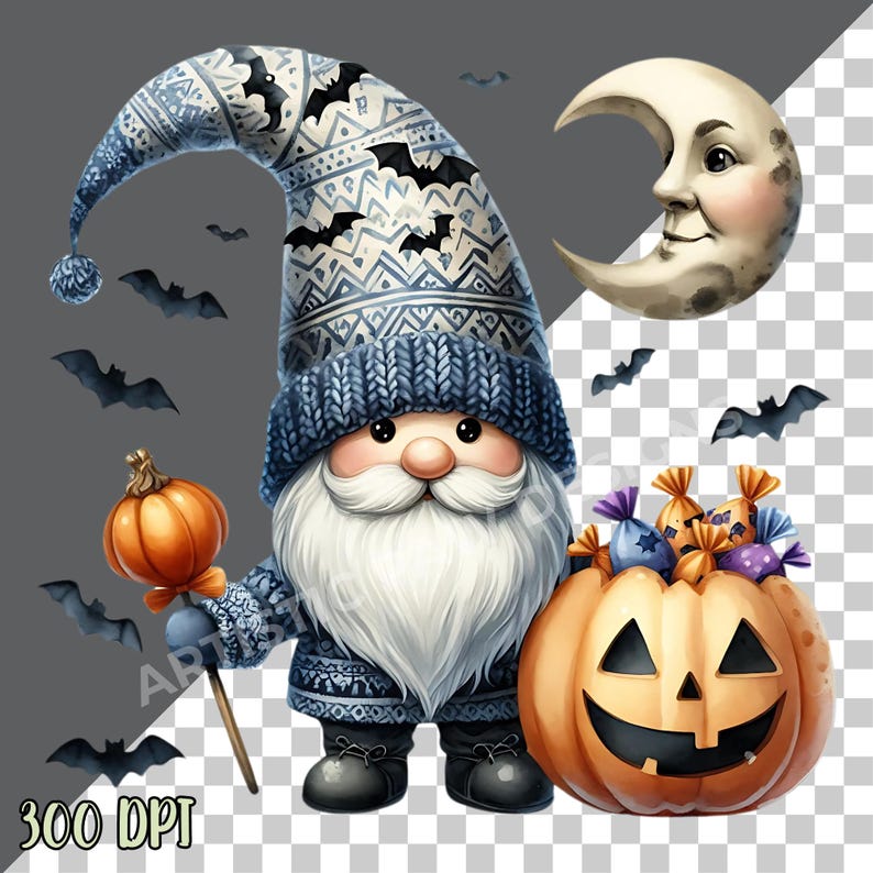 Halloween Gnome, Pumpkin Gnome, 9 High Quality PNG Transparent ...