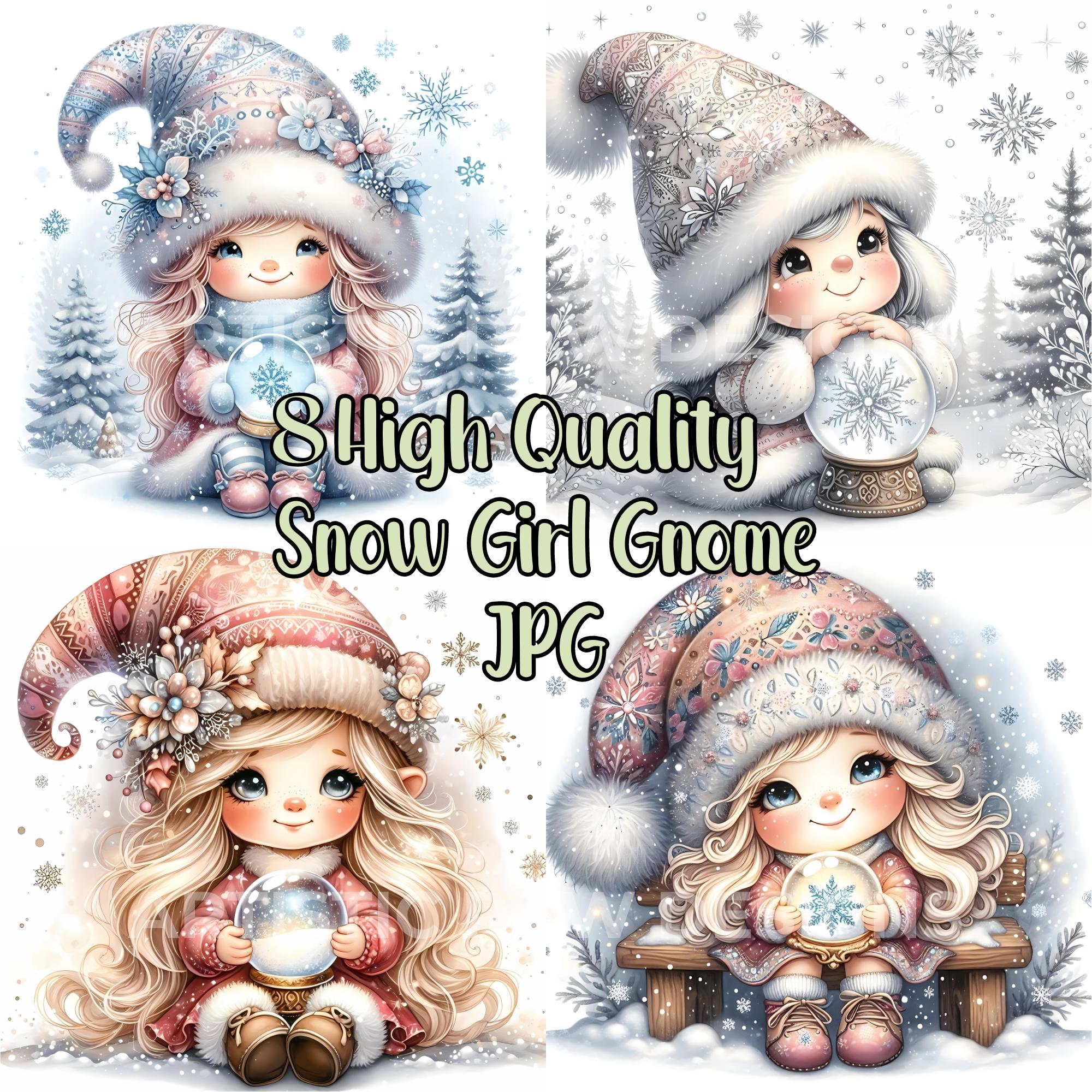 Winter Gnome Clipart | 8 High Quality 300 DPI JPG | Cozy Winter Gnome ...