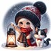 Winter Gnome and Cat Clipart | 5 High Quality 300 DPI JPG | Tuxedo Cat ...