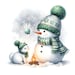 Watercolor Cute Snowman Clipart | Cozy Christmas Festive Holiday Winter ...