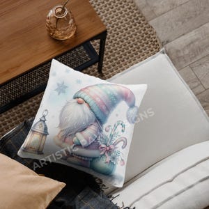 Pastel Winter Gnome Clipart, Watercolor Christmas Gnome Art, Snowflake ...