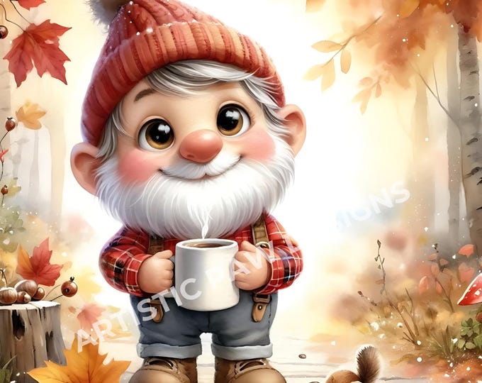 Apple Harvest Gnome Clipart | 10 High-quality 300 DPI Jpegs Commercial ...