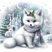 Cute Arctic Fox Clipart, Christmas Winter Animal White Fox Design ...