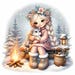 Pastel Gnome and Cat Winter Clipart | Cute Pastel Christmas Gnome JPG ...