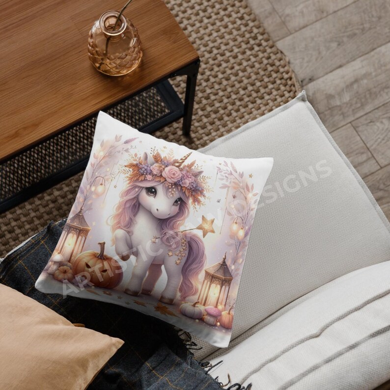 7 Watercolor Fall Unicorn Clipart - Cute Unicorn Art, Autumn Unicorn ...