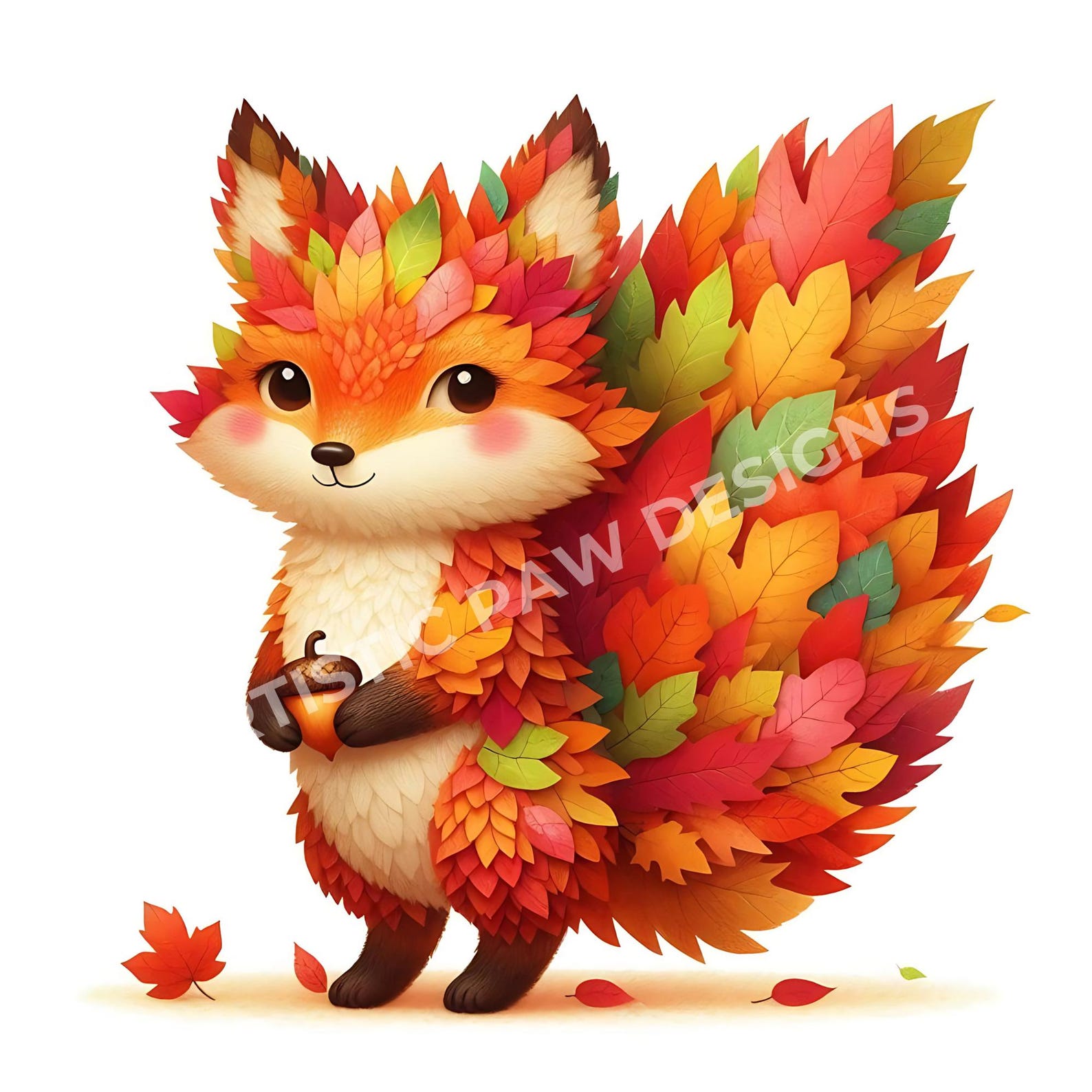 Autumn Fox Clipart, Fall Woodland Animal Clip Art, Printable Autumn ...
