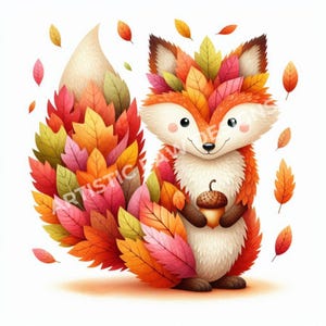 Autumn Fox Clipart, Fall Woodland Animal Clip Art, Printable Autumn ...