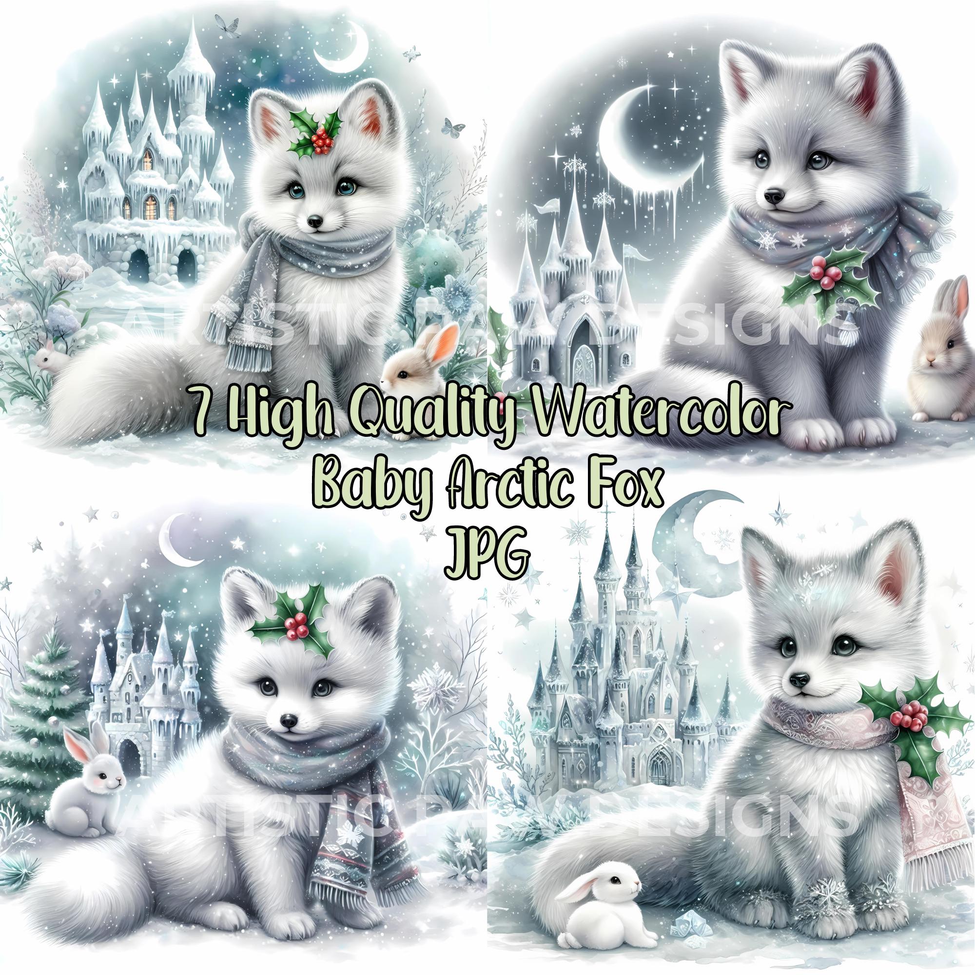 Cute Arctic Fox Clipart, Christmas Winter Animal White Fox Design ...