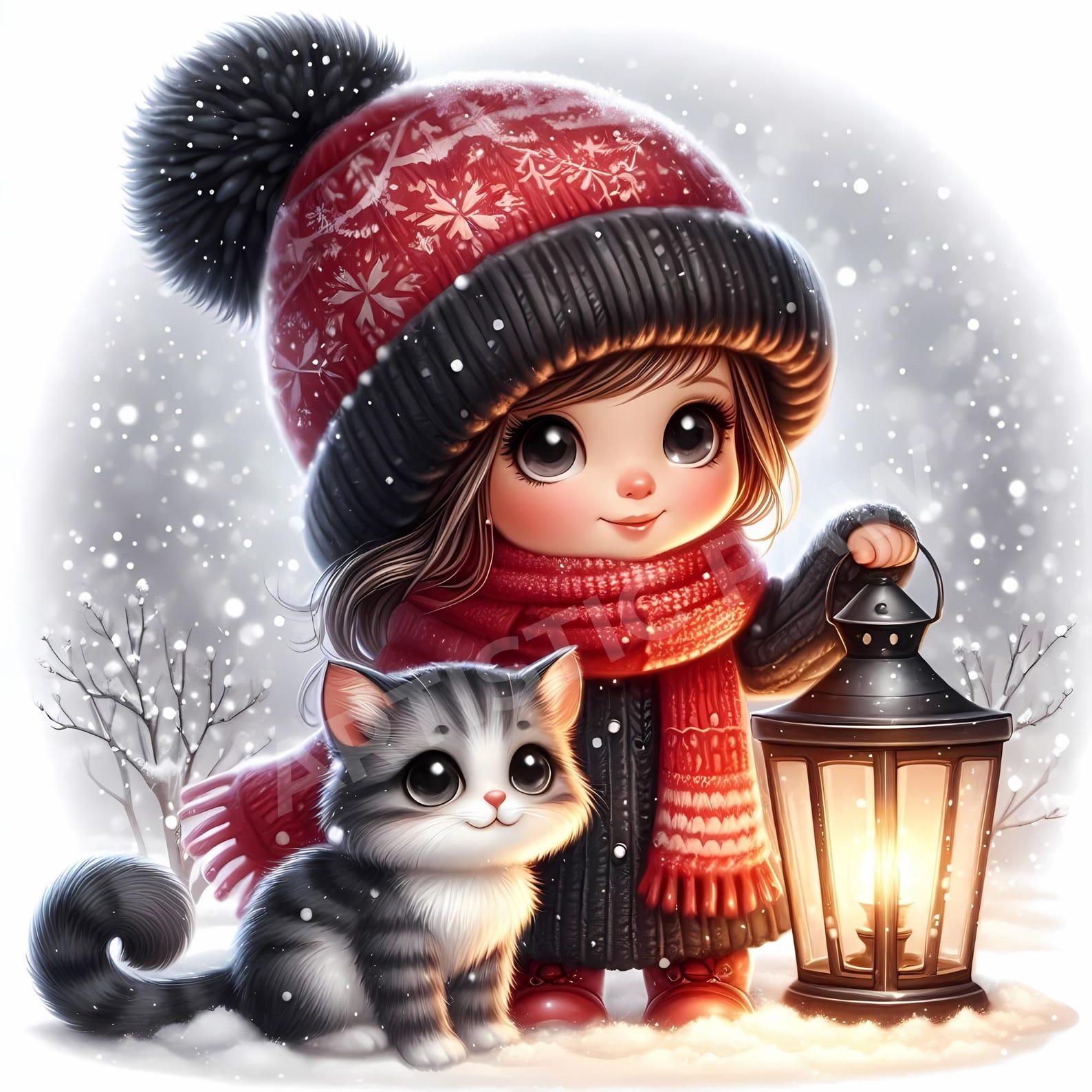 Winter Gnome and Cat Clipart | 5 High Quality 300 DPI JPG | Tuxedo Cat ...